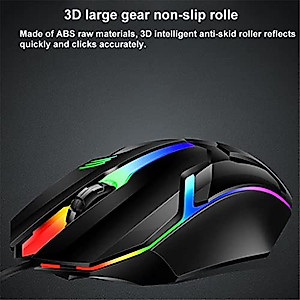 FHDGH USB Wired Mechanical Keyboard and Mouse Set Pc Gamer Keyboard 104 Keycaps Colorful Backlit Keyboard Gaming Keyboard ( Color : E )