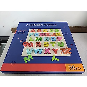 Coogam Wooden Alphabet Puzzle – ABC Letters Sorting Board Blocks Montessori Matching Game Jigsaw Educational Early Learning Toy Gift for Preschool Year Old Kids