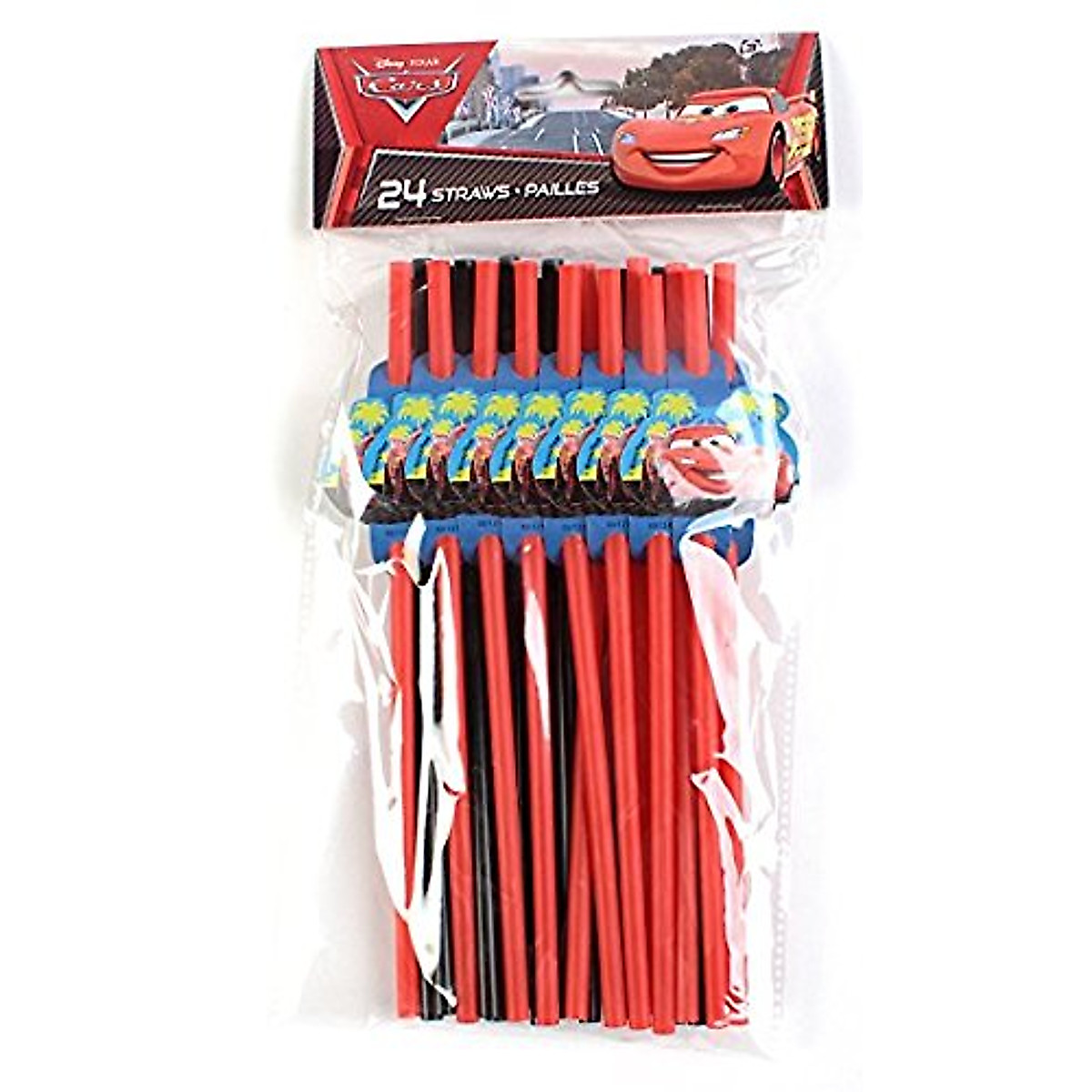 Cars Plastic Straws-6-Packs of 18