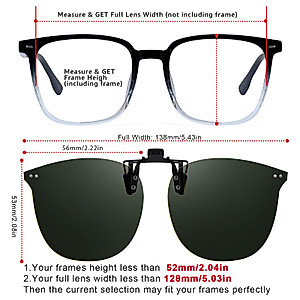 Trysee Clip on Sunglasses Over Prescription Glasses for Men Women Polarized Flip Up for Eyeglasses Anti Glare TS3167