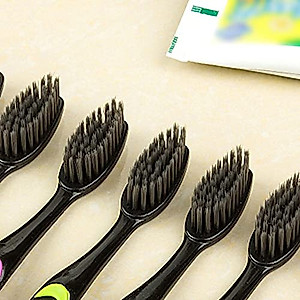 Kiminors dobrygalpe Charcoal Toothbrush Soft Toothbrush Adult Household Cleaning Toothbrush,Black, 30 * 200 * 150 MM
