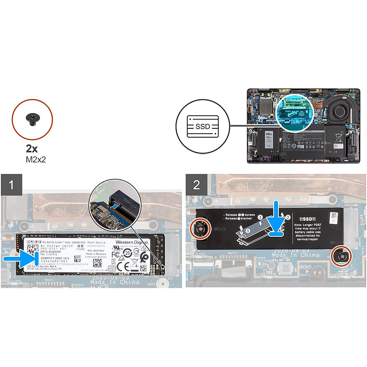 Deal4GO M.2 2280 SSD Heatsink Thermal Plate 917H8 0917H8 Replacement for Dell Latitude 7320 7420 7520 E7320 E7420 E7520