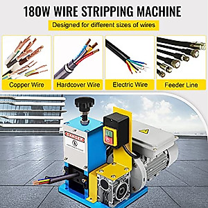 Happybuy Automatic Electric Wire Stripping Machine 0.05"-0.98",Portable Blue Wire Stripper, Wire Stripping Machine Tool for Scrap Copper Recycling (Blue)