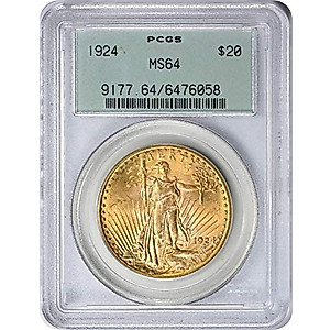 1924 $20 Gold St. Gaudens MS64 PCGS