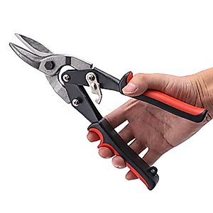 Aviation Snip - Straight Cut Tin Snips Cutting Metal Shears with Forged Tooth-Ripple Blade Cutting Steel Tool for Steel Aluminum Leather Copper