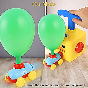 NEXTAKE Balloon Power Racer Launcher Toy Set, Creative Balloon Powered Car Air Power Racer Kit with Launch Tower Rocket Astronaut-12 Balloons (Monster)
