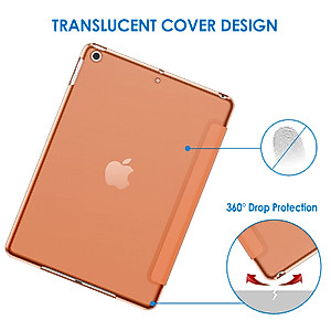 JETech Case for iPad (9.7-Inch, 2018/2017 Model, 6th/5th Generation), Smart Cover Auto Wake/Sleep, Papaya