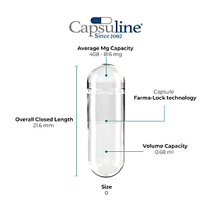 Capsuline Size 0 - Colored Red Empty Gelatin Capsules - 100 Count - Empty Gel Pill Capsules - DIY Pure Bovine Pill Capsule Filling - Empty Caps - Kosher and Halal Certified