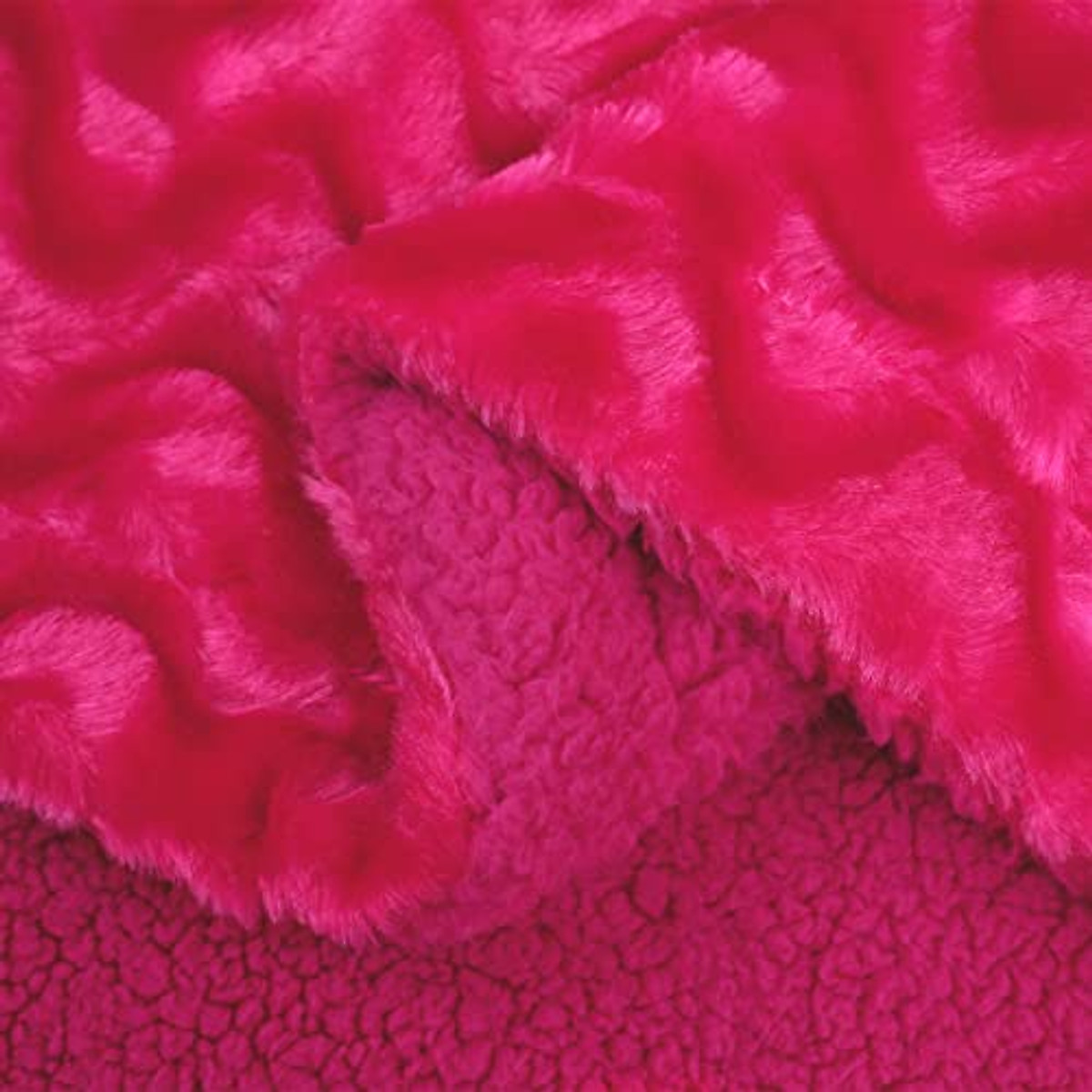 Whale Flotilla Faux Fur Throw Blanket for Couch Sofa Bed, Plush Reversible Fuzzy Sherpa Throw Blanket for All Season, Warm and Soft, 50x60 Inch, Hot Pink