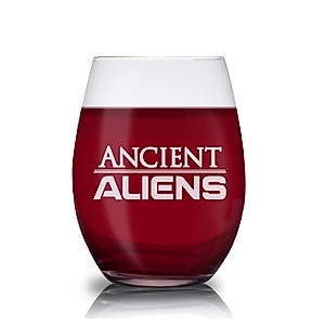 Ancient Aliens HISTORY Logo Laser Engraved Stemless Wine Glass - Officially Licensed