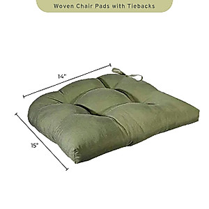 Arlee Home Fashions – Fiber Filled Premium Chair Pads - Chair Pads with Tiebacks –17.25” L X 16” W – Tan - Set of 4