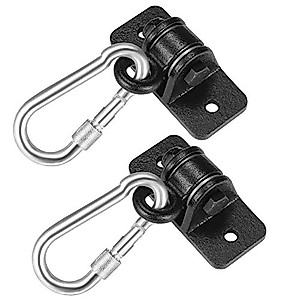 Swing Set Brackets, MDAIRC Heavy Duty Swing Hangers for Wooden Sets Playground Porch Indoor Outdoor & Hanging with Snap Hooks (2 Pack Black Swing Hook)