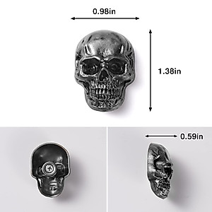6 Pcs Skull Refrigerator Magnets,Cool,Strong,Cute,Funny Goth Fridge Magnets for Adults, for Kitchen Decor,Office Whiteboards, and Lockers, Pins for Maps, Calendars, Files, Notes, and Photos (Black)