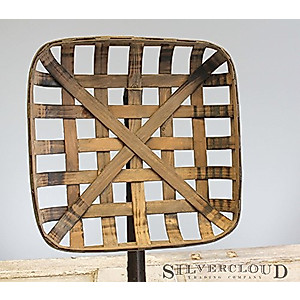 2 Piece Set of Tobacco Baskets, Farmhouse Decor, Small 17" Squares - Silvercloud Trading Co.