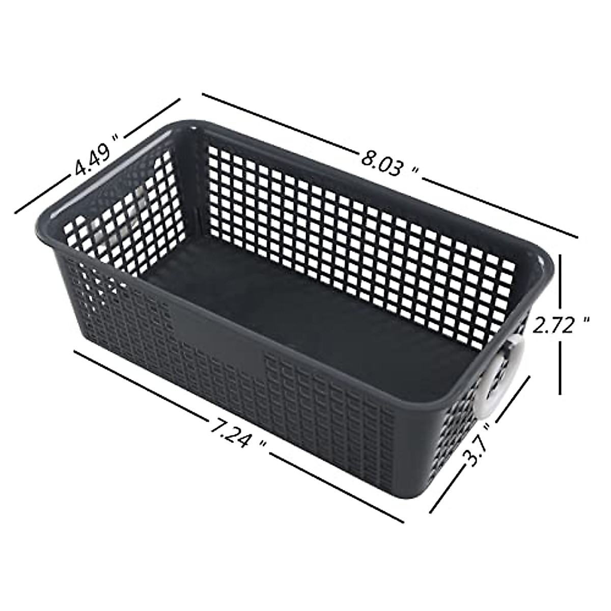 Obstnny 12 Packs Mini Plastic Useful Basket, Desktop Storage Basket Bin, Gray