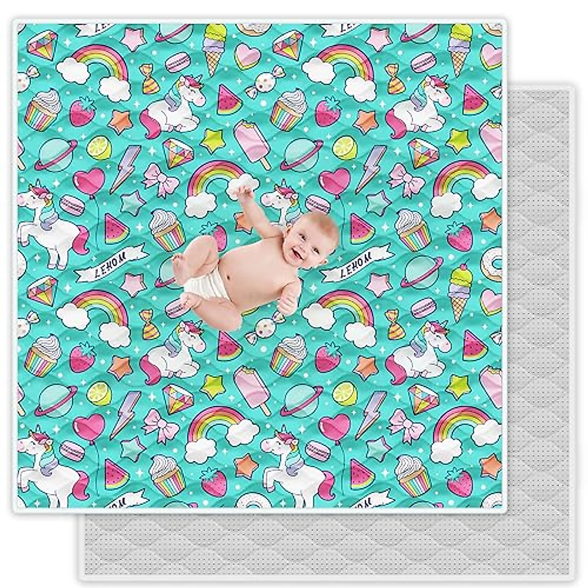LEHOM Baby Play Mat 50" X 50" Baby Crawling Mat Thicken One-Piece Baby Playpen Playmat, Non-Slip Washable Baby Play Mat Baby Playmat Floor Mat for Infants Babies Toddlers Tummy Time Activity