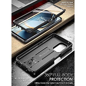 Poetic Revolution Case for OnePlus Nord N30 5G, [20FT Mil-Grade Drop Tested], Full-Body Rugged Dual-Layer Shockproof Protective Cover with Kickstand and Built-in-Screen Protector, Black