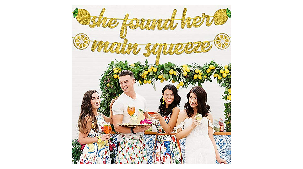 OKUSUN Main Squeeze Lemon Banner for Bridal & Bachelorette Parties