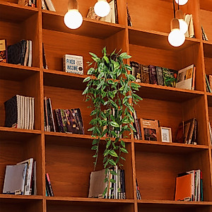 Mizii Artificial Hanging Plants,2 Pack 2ft Pea Pods Vine Fake Leaves Green Chain for Indoor Outdoor Wall Shelf Home Room Balcony Garden Wedding Decor