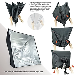 LINCO Lincostore Photo Video Studio Light Kit AM169 - Including 3 Color Backdrops (Black/White/Green) Background Screen