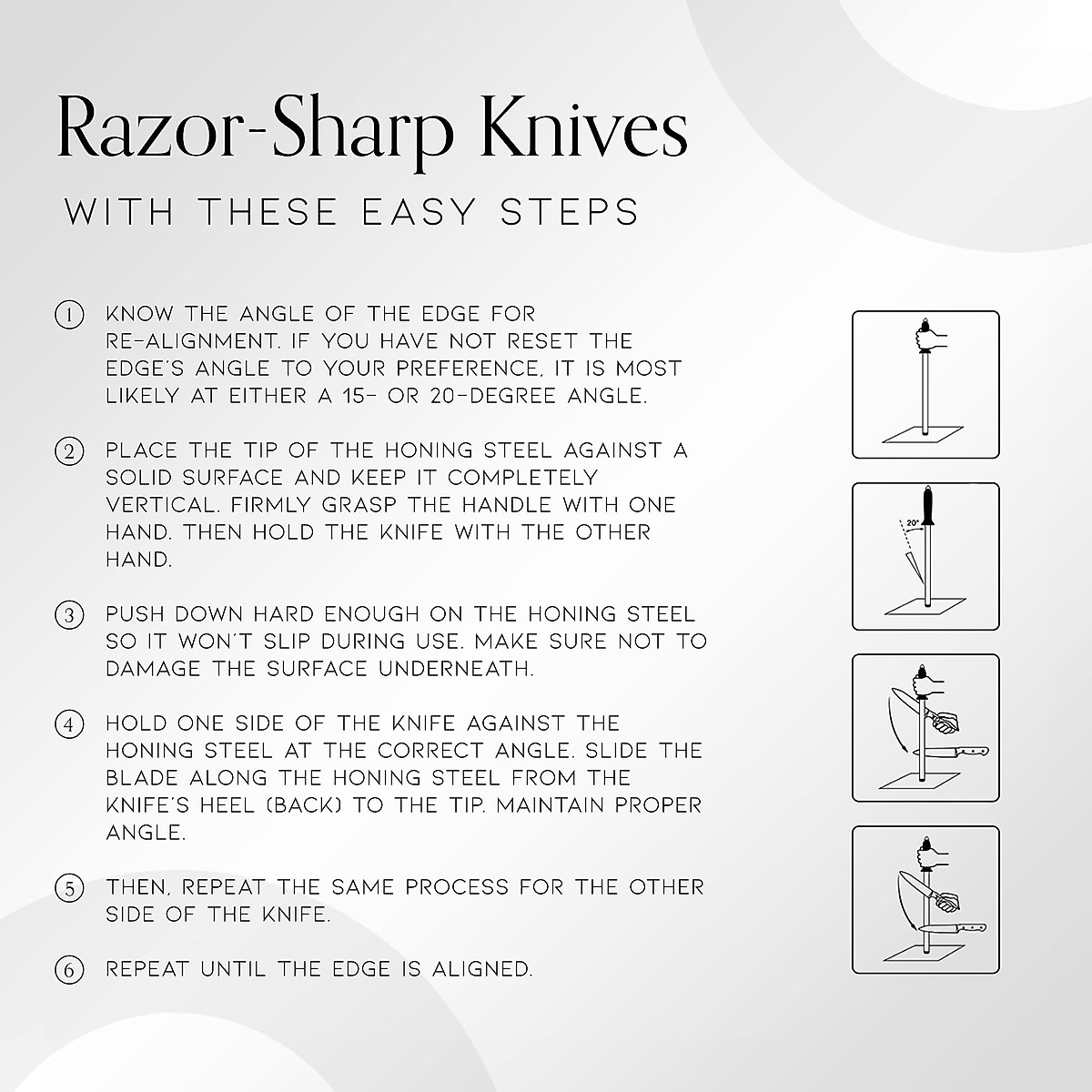 Breliser - Knife Sharpeners for Kitchen Knives, Professional Chef Tools for Knife Sharpening, Durable Honing Steel Rod, Premium-Quality Carbon Blade Sharpener, 11 Inches