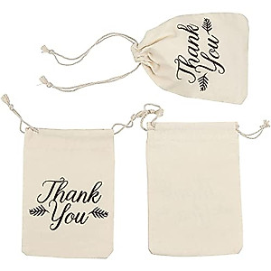20-Pack Thank You Jewelry Pouch Bag for Wedding Birthday Party Favors Raffle Bags Goodie Bags Party Supplies 4.1 x 5.7 Inches