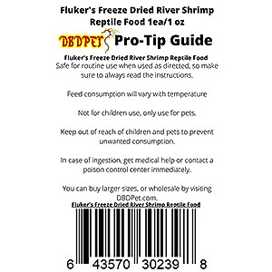 Fluker's Freeze Dried River Shrimp Reptile Food 1oz - Includes Attached DBDPet Pro-Tip Guide