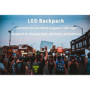 Welaso Smart Bluetooth LED Backpack with Colorful LED Sign Panel and Programmable, DIY Laptop Daypack Bag,Black (Medium 21L,with Rain Cover)