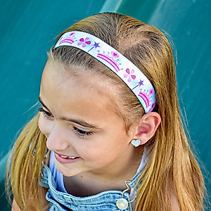 FROG SAC 5 Cute Headbands for Girls, Adjustable Non Slip Little Girl Hair Accessories, Stretch Elastic Kids Hair Bands, Headband Birthday Party Favors Pack, Butterfly Princess Heart Floral Hairbands