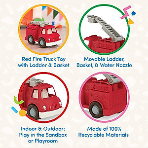 Battat- Wonder Wheels- Fire Truck – Red Fire Truck Toy With Moveable Ladder & Basket – Classic Rescue Vehicle For Toddlers, Kids- Recyclable – 1 year +