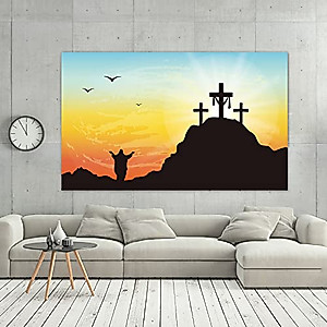 He is Risen Backdrop He is Risen Banner He is Risen Decor Resurrection of Jesus Wall Tapestry He is Risen Easter Decoration and Supplies for Home