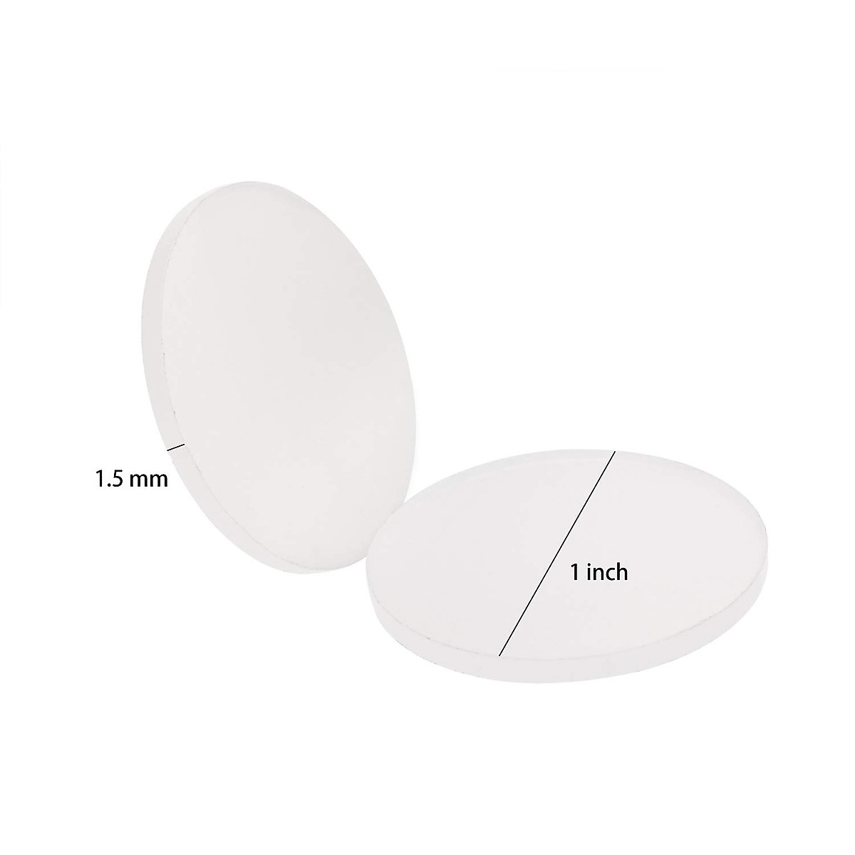 Tupalizy 1 Inch Clear Circular Acrylic Game Accessories Miniature Bases Flat Discs Counter Markers for Miniature Stands, Tabletop Decor, , Terrain Building and Cake Decoration, 1.5mm Thick, 25 Pack