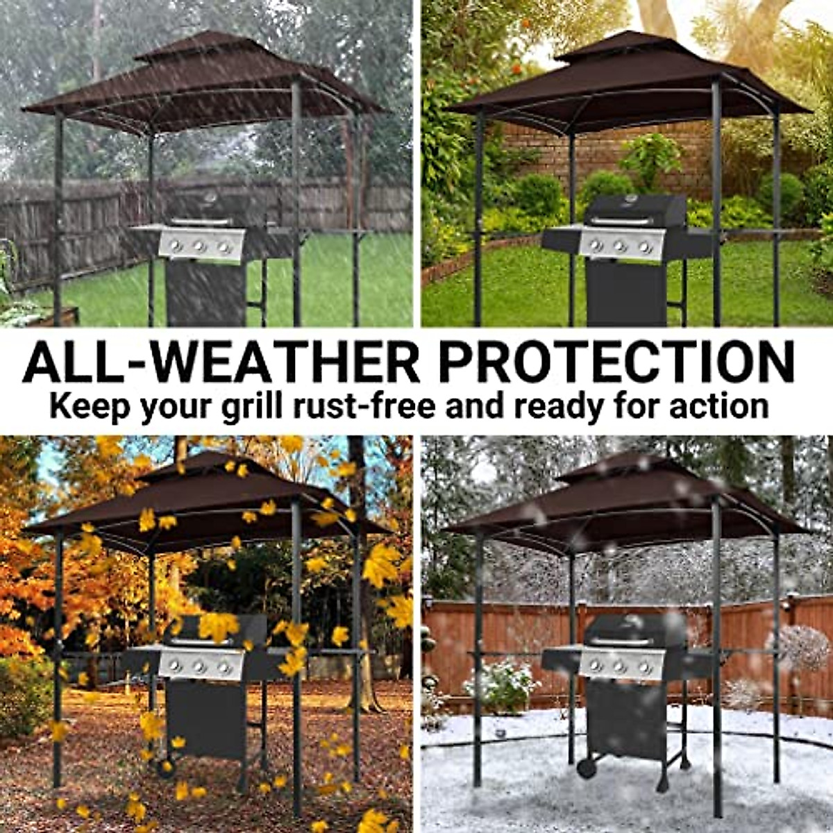 Grill Gazebo Canopy Replacement for L-GZ238PST-11, Grill Canopy for Outdoor Grill Canopy Feplacement Cover, Grill Tent Canopy, BBQ Grill Gazebo Canopy Replacement Cover for Grill Gazebo, BBQ Canopy