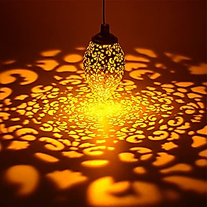 Hanging Solar Lights,Retro Solar Lantern Garden Lights,Metal Lamp Waterproof for Garden Decor Yard Tree Fence Patio