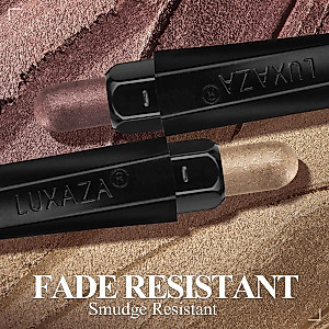 LUXAZA 3PCS Cream Eyeshadow Stick, Neutral Metallic And Brown Eye Shadow Pencil Crayon Brighten Up Your Makeup with a Long Lasting, Waterproof Formula