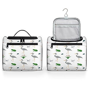XMNYGJ Crane Frog Dragonfly Hanging Toiletry Bag for Men Women Travel Cosmetic Makeup Organizer Bag Water Resistant Large Portable Wash Case for Accessories, Toiletries, Cosmetics
