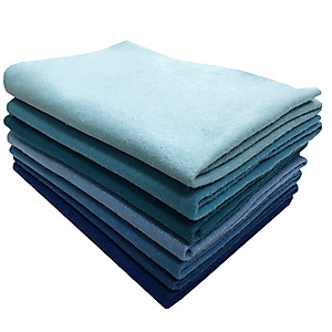 Misscrafts 7pcs 18" X 18" 1.4mm Thick Soft Felt Nonwoven Fabric Sheet Pack DIY Craft Patchwork Sewing Square Assorted Colors (Blue Series)