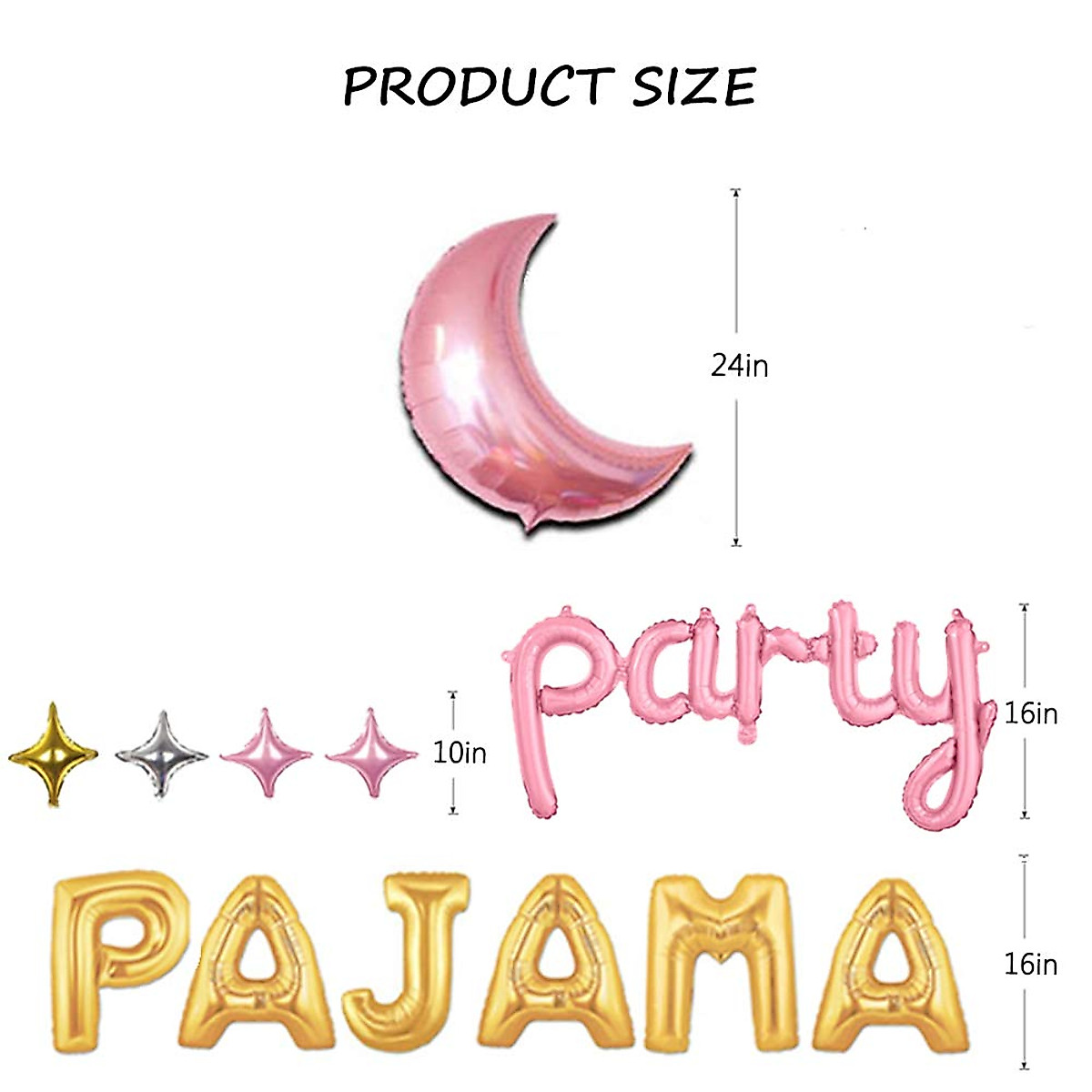 PAJAMA PARTY Decorations,PAJAMA Party Balloons for Girls PJ Mask Themed Banner for Pajama Slumber Sleepover SPA Spahhh Birthday Bday Bridal Hen Adult Party Supplies 14PCS of Qinsly (Gold, PAJAMA)