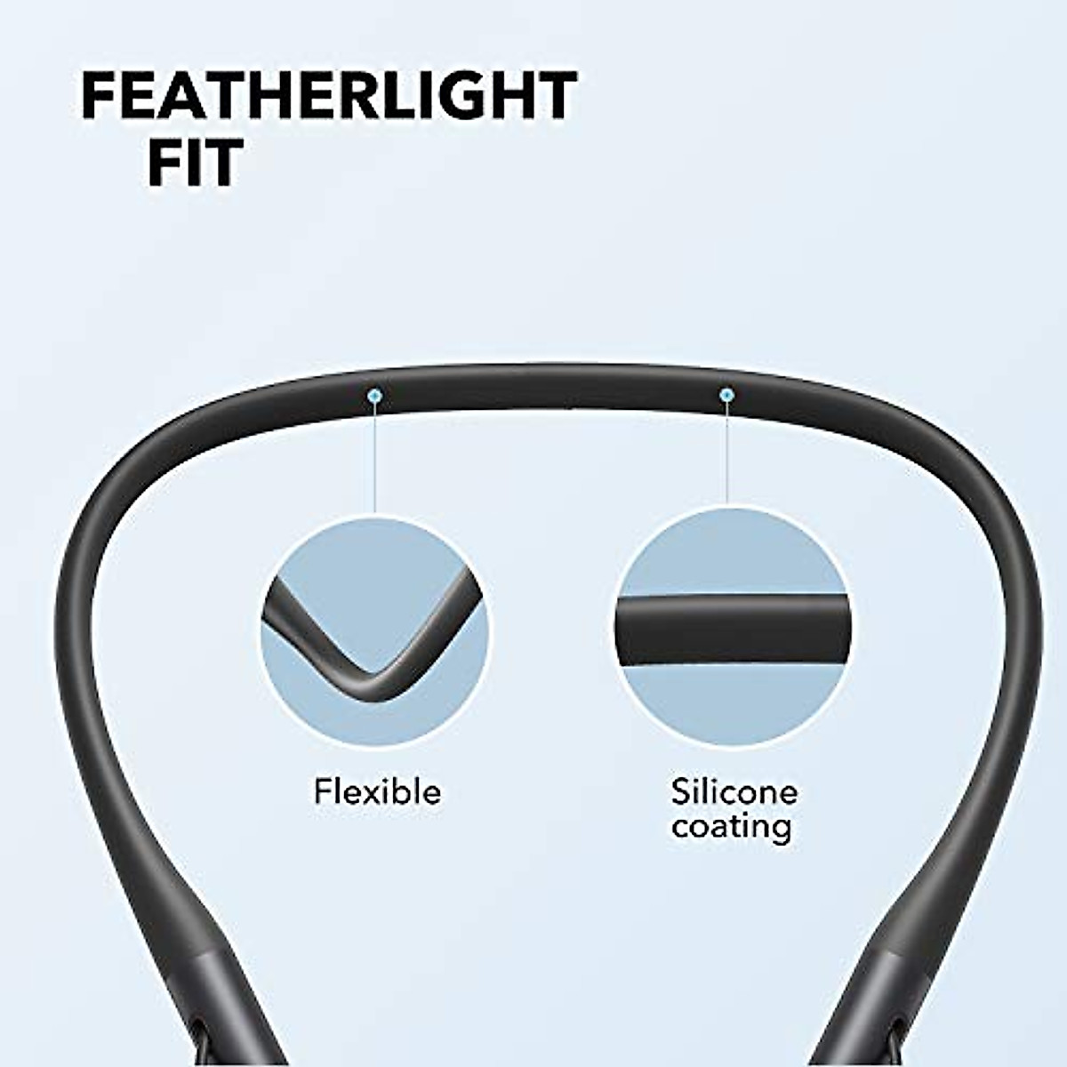 Soundcore Anker Life U2 Bluetooth Neckband Headphones with 24 H Playtime, 10 mm Drivers, Crystal-Clear Calls with CVC 8.0, USB-C Fast Charging, Foldable & Lightweight Build, IPX7 Waterproof