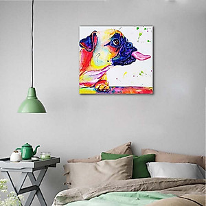 YBDXHA Abstract animal pet dog Wall Decoration Art Canvas Painting Print Picture Living Room Dining Room Bedroom Home Decorations (artwork-3, 20x24inch)
