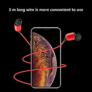 MOHALIKO Earbuds, Earbud Headphones with Microphone, 3-Meter 3.5mm Plug in-Ear Wired Earphone Broadcast Live Headset with/Without Mic Compatible with Various Mobile Phones Black Without Mic