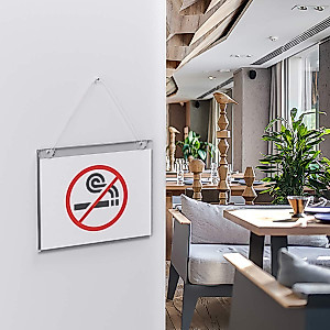 HIIMIEI Acrylic Wall Mount Sign Holder 8.5 x 11 Horizontal 12 Pack , Clear Paper Document Holder, Wall Mount Ad Frame with 3m Tape Adhesives & Screws for Office, Home, Store, Restaurant