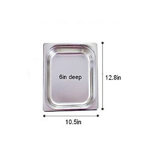 TECHTONGDA Food Soup Warmer Stove Bain Marie Commercial Canteen Buffet Steam Heater 12x8.7x6inch Pan 3 Pan