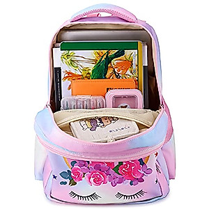 CAMTOP Backpack for Kids Girls School Backpack with Lunch Box Preschool Kindergarten BookBag Set (Y0058-2 Rainbow-1)