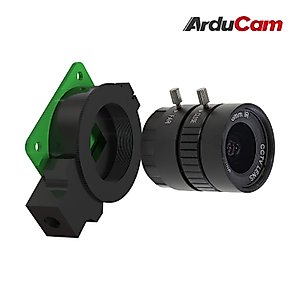 Arducam CS-Mount Lens Bundle for Pi HQ Camera, 6mm Focal Length Wide Angle CS Lens with Portable Tripod Stand and 2ft/60cm Black Camera Cable