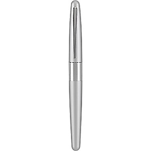 PILOT Metropolitan Collection Fountain Pen, Silver Barrel, Classic Design, Fine Nib, Black Ink (91113)