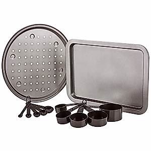 Gibson Home Back to Basics Nonstick Aluminum Cookware Set, 59-Piece, Black