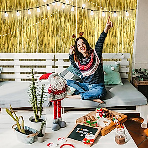 AIBIIN 2 Pack of 3.3x6.6ft Gold Foil Fringe Curtain Gold Streamers Backdrop Curtains for Gold Party Decorations Gold Graduation Wedding Birthday Bachelorette New Year Decor Photo Shoot Props