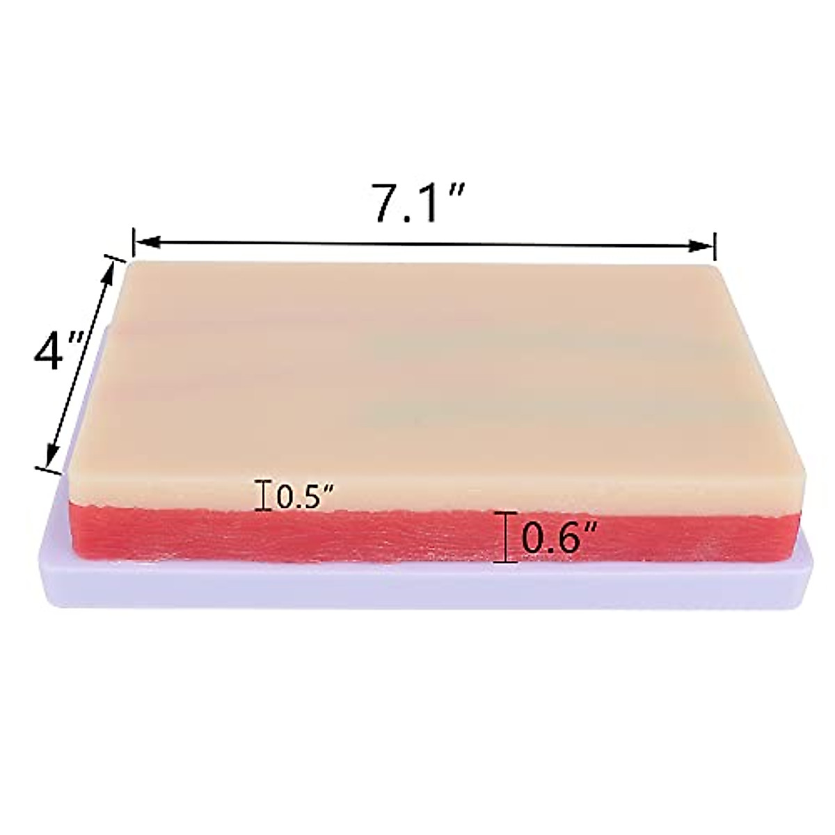 2 Pack Venipuncture IV Injection Training Pad Model, Silicone Human Skin Suture Training Model, Injection Practice Pad，4 Veins Imbedded, 3 Skin Layers