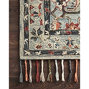 Loloi II Elka Collection ELK-01 Sky/Multi, Transitional 5'-0" x 7'-6" Area Rug